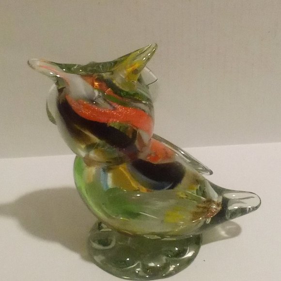 Vintage | Art | Vintage Hand Blown Murano Style Art Glass Owl Figurine ...